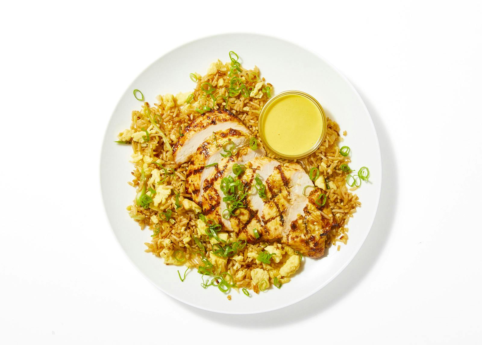 Peruvian Chicken Fried Rice (Arroz Chaufa) (with Aji Amarillo Sauce)